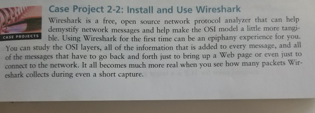 Solved Case Project 2-2: Install and Use Wireshark Wireshark | Chegg.com