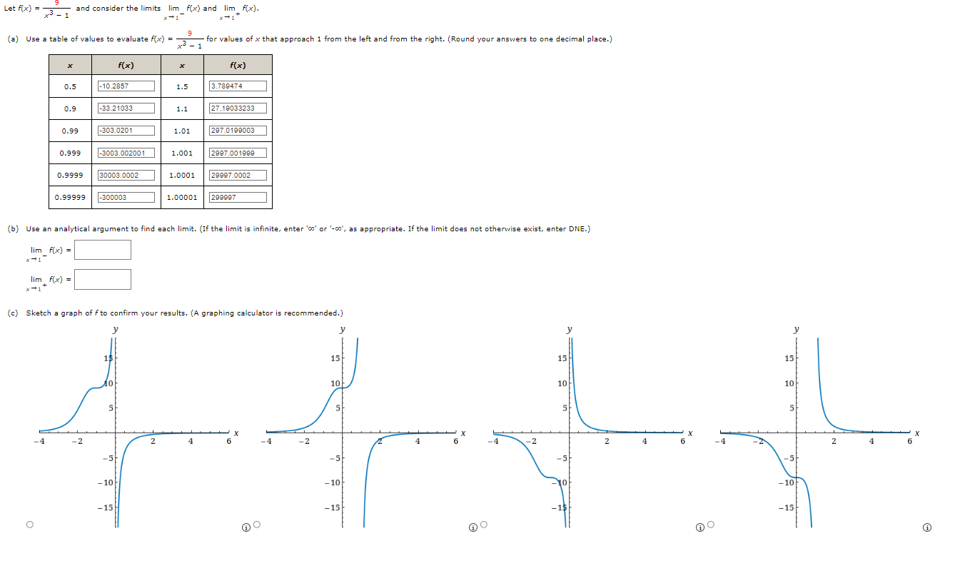 Solved Let f(x)=9x3-1 ﻿and consider the limits limx→1-f(x) | Chegg.com