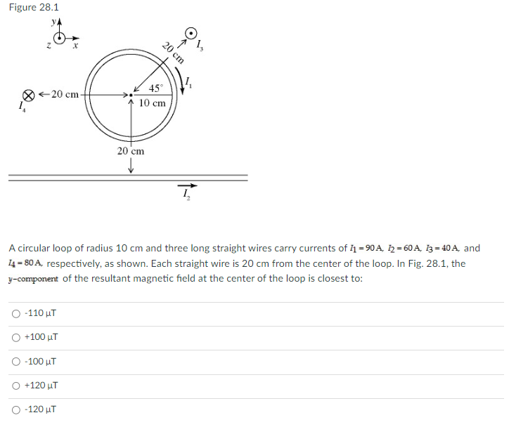 Solved A circular loop of radius 10 cm and three long | Chegg.com