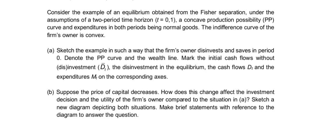 Solved Consider the example of an equilibrium obtained from | Chegg.com
