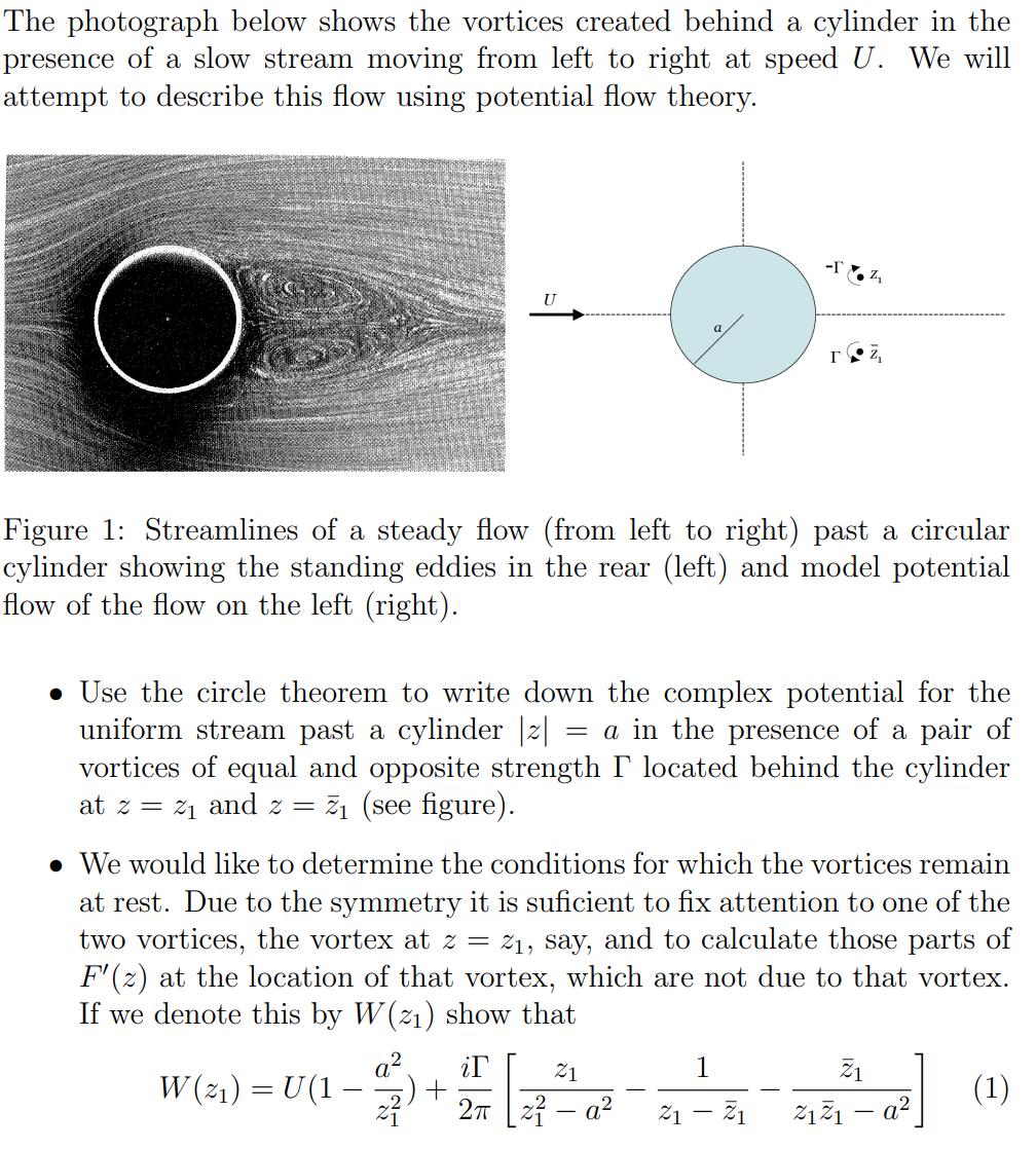 The photograph below shows the vortices created | Chegg.com
