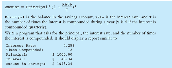 Solved Rate т T Amount = Principal*(1 + Principal is the | Chegg.com