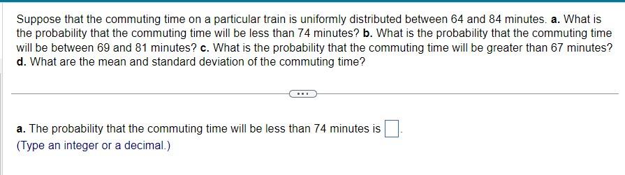 Solved Suppose that the commuting time on a particular train | Chegg.com