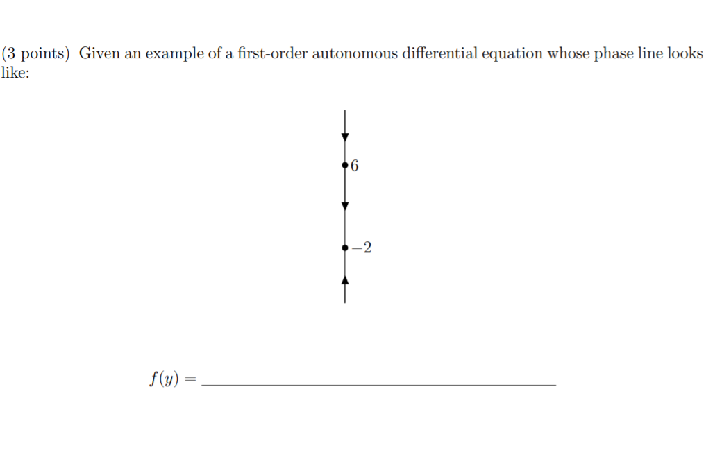 Solved (3 points) Given an example of a first-order | Chegg.com