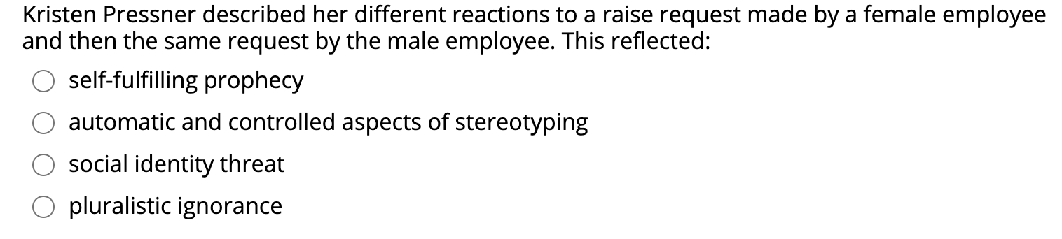 Solved Kristen Pressner described her different reactions to | Chegg.com