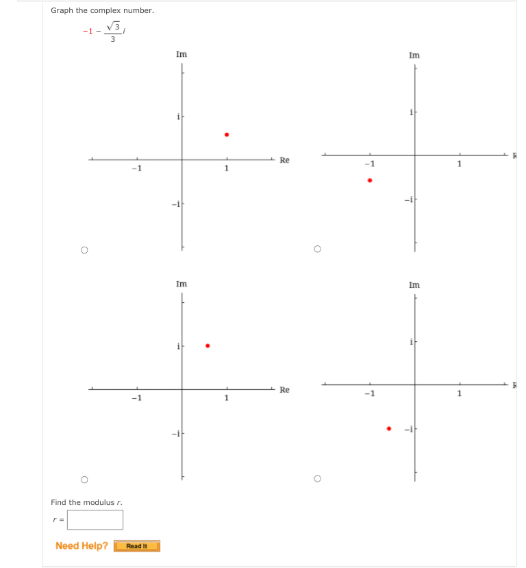 Solved Graph the complex number. 3+21 Im Im Re -3 -2 -1 1 2 | Chegg.com