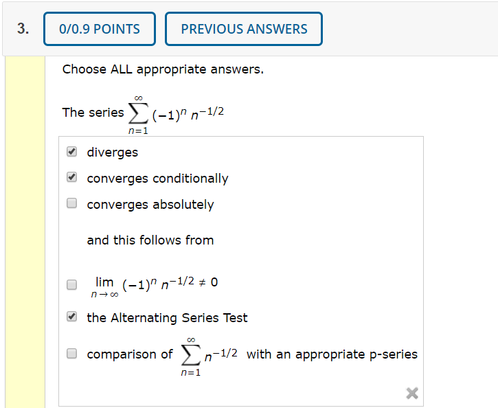 Solved 0/0.9 POINTS PREVIOUS ANSWERS Choose ALL appropriate | Chegg.com Solved 0/0.9 POINTS PREVIOUS ANSWERS Choose ALL appropriate | Chegg.com