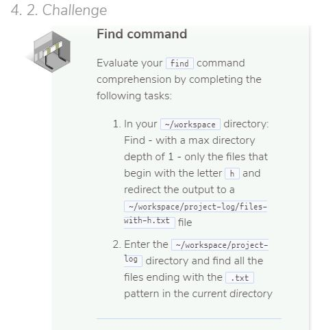 Solved 4. 2. Challenge Find command Evaluate your find | Chegg.com