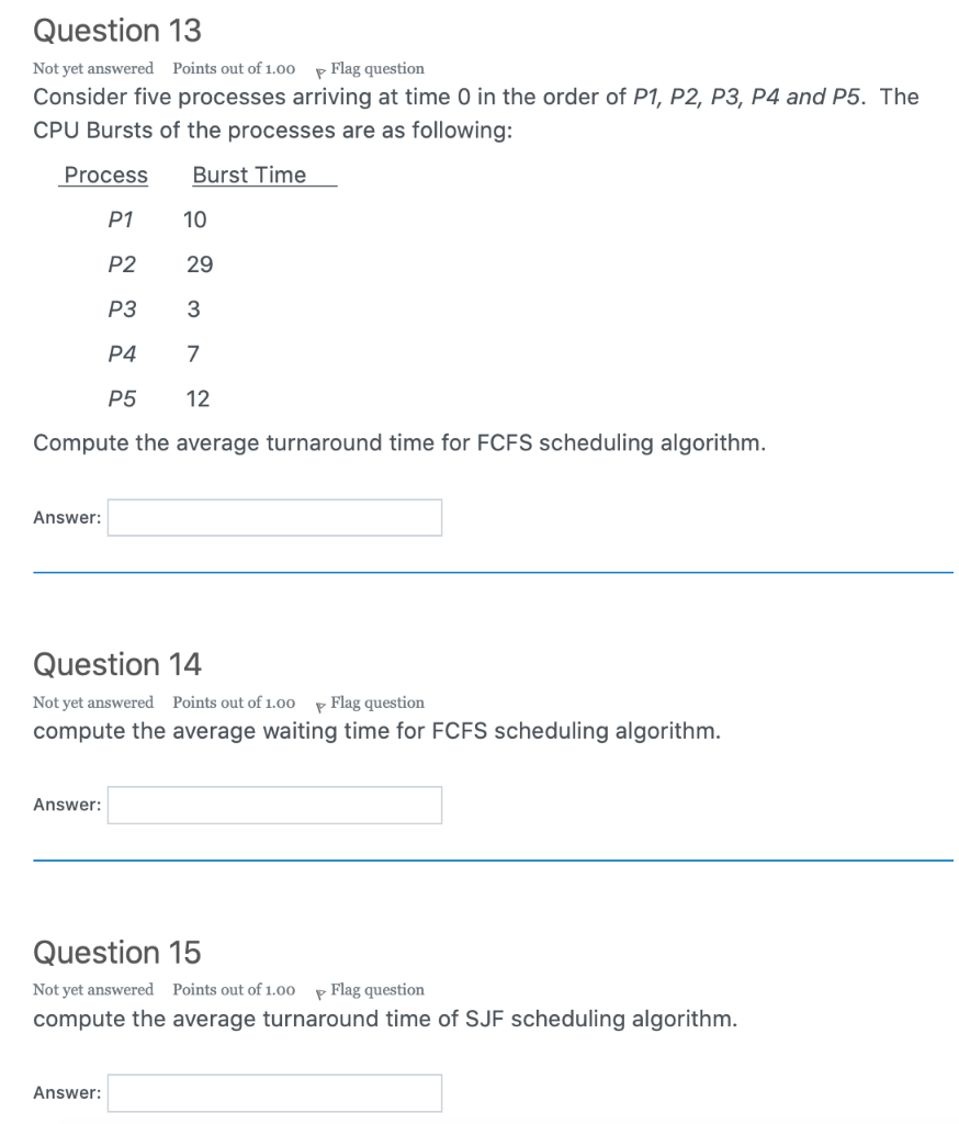 Solved Need help answering the following just show answers | Chegg.com