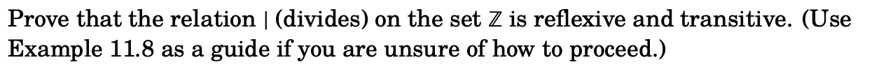 Solved Prove that the relation | (divides) on the set Z is | Chegg.com
