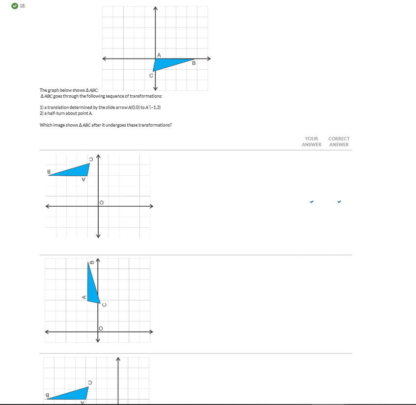 Solved 1 А 10 A B C o A B C 18. А B c The graph below | Chegg.com