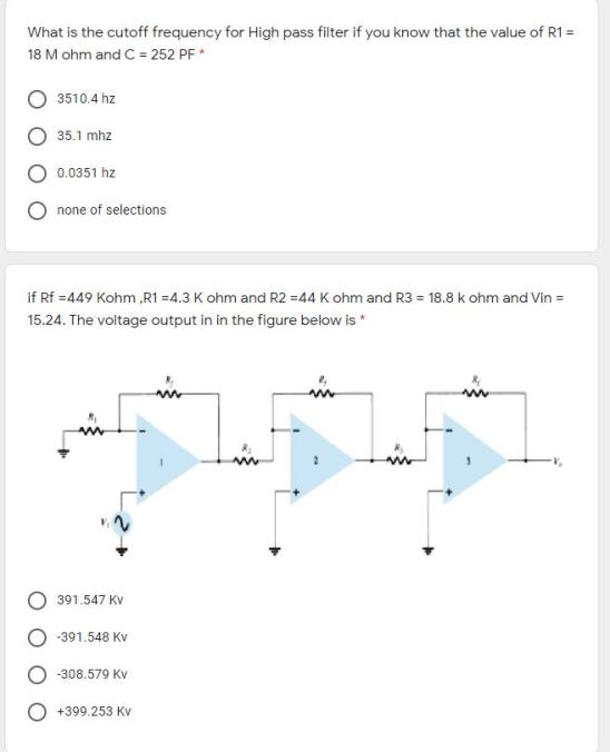 Solved What is the cutoff frequency for High pass filter if | Chegg.com