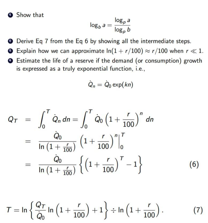Solved (1) Show that logba=logpblogpa Derive Eq7 from the Eq | Chegg.com