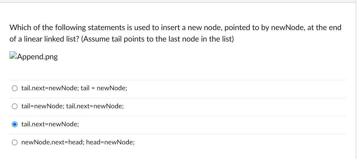 Solved Which of the following statements is used to insert a | Chegg.com