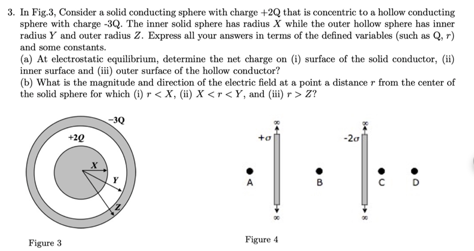 Solved 3. In Fig.3, Consider a solid conducting sphere with | Chegg.com
