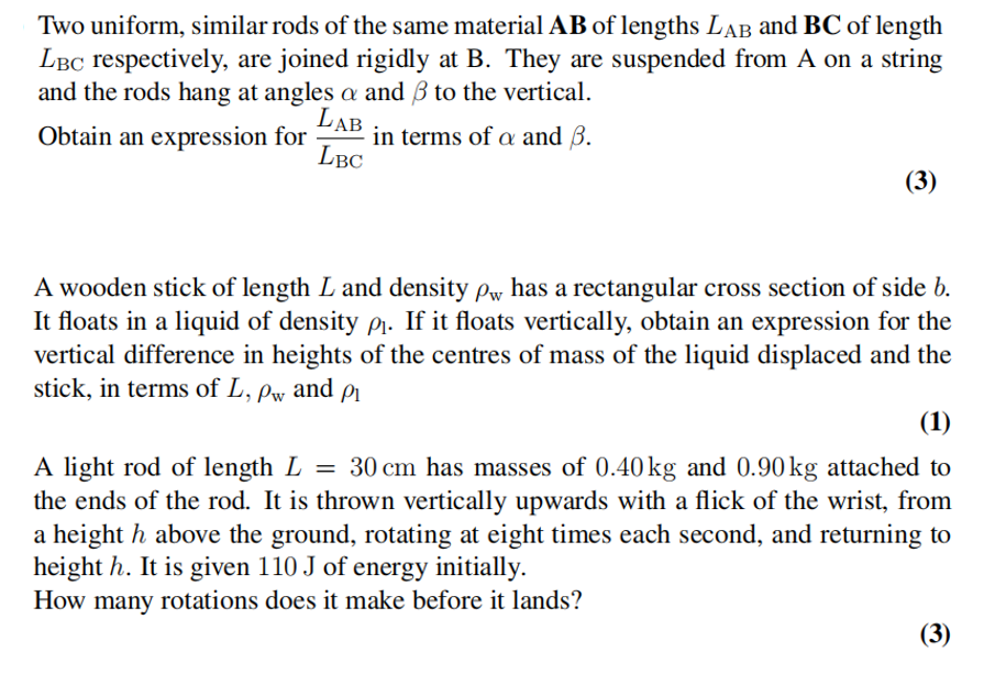 Solved Two uniform, similar rods of the same material AB of | Chegg.com
