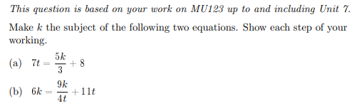 Solved This question is based on your work on MU123 up to | Chegg.com
