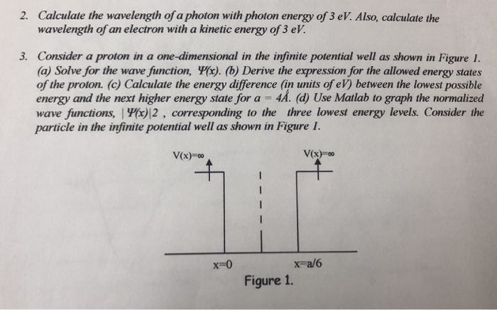 Solved 2. Calculate the wavelength of a photon with photon | Chegg.com