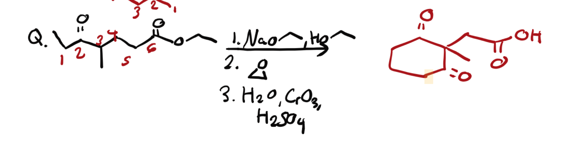 Solved 2, Os Q. 1. Naorte -OH 2 s 2. 3 3. H2O, CrO3, H2SO4 | Chegg.com