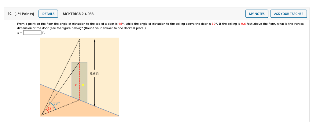 Solved From a point on the floor the angle of elevation to | Chegg.com