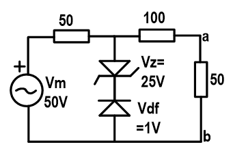 Solved Vmax value is applied to 50V sine voltage circuit. | Chegg.com