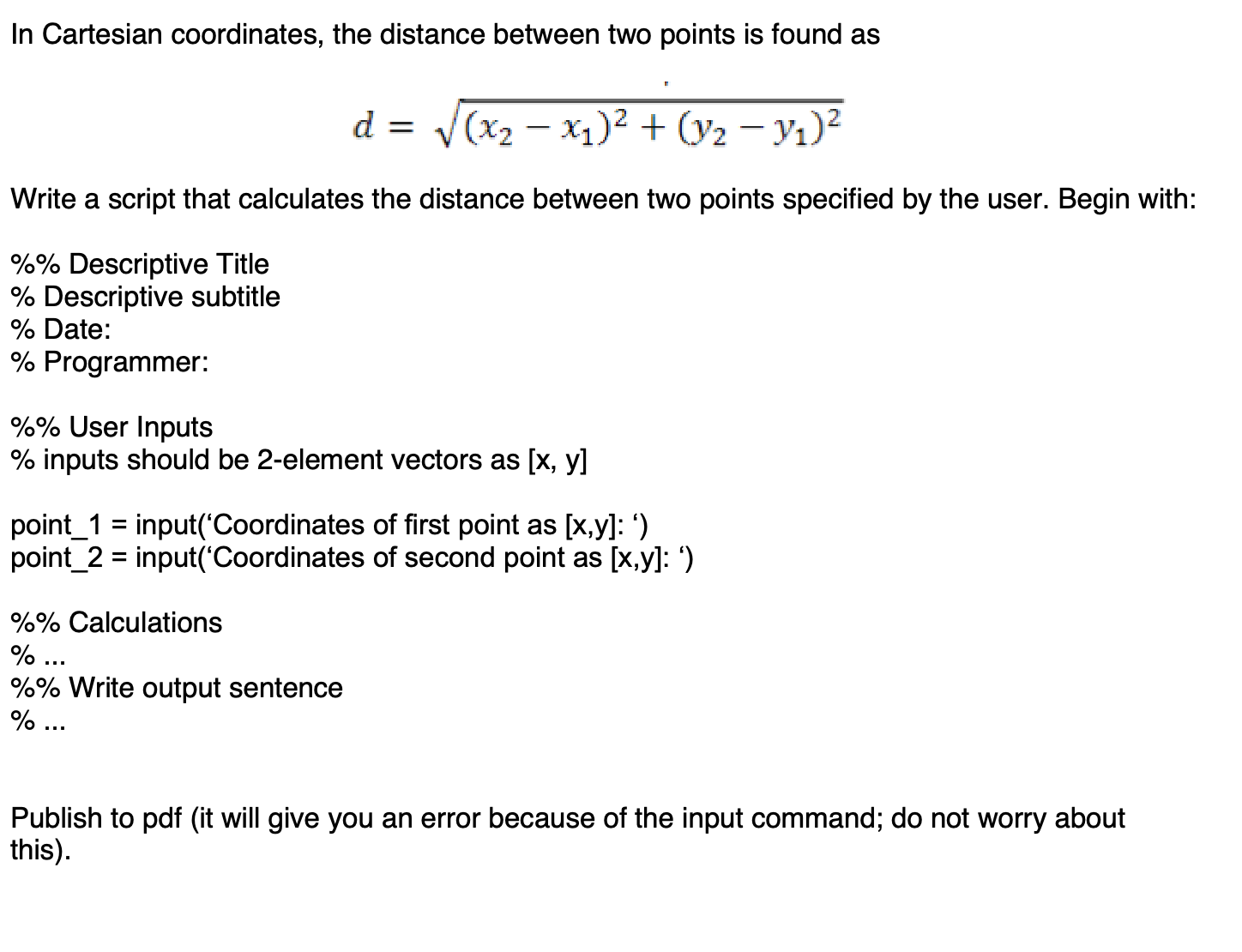 Solved In Cartesian coordinates, the distance between two | Chegg.com
