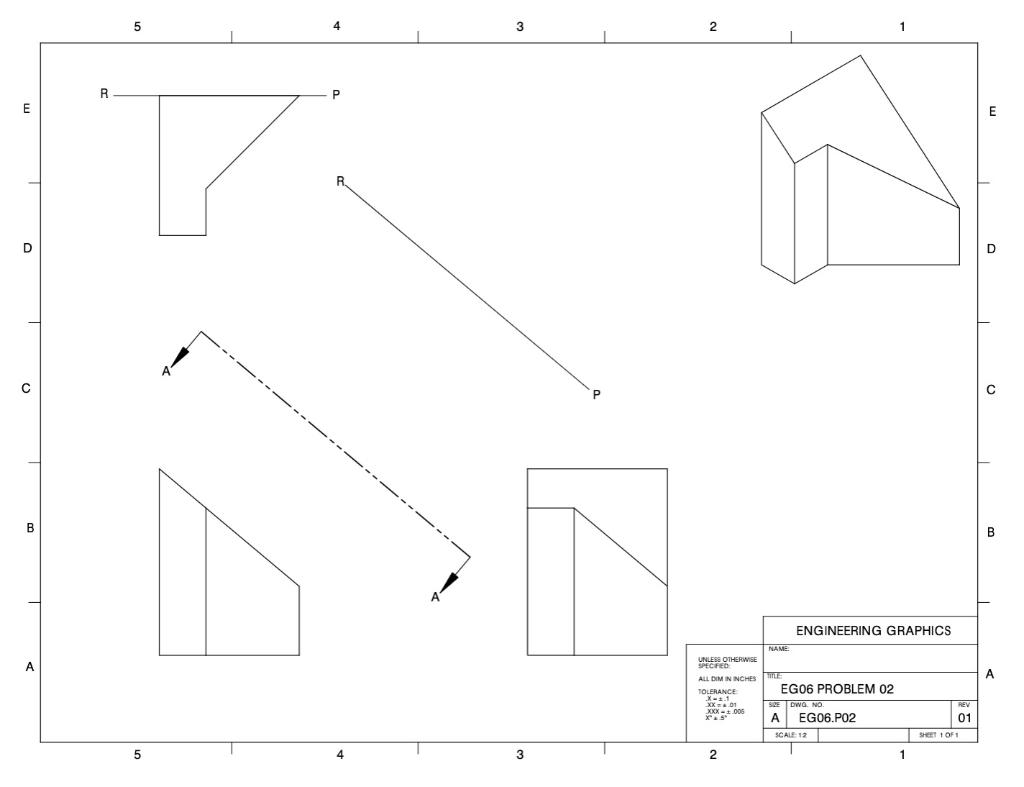Draw an auxiliary view for the following part on the | Chegg.com