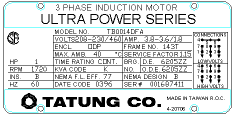 Solved You will be installing a motor with the following | Chegg.com