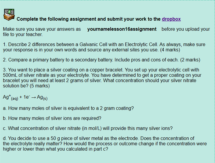 Solved Complete the following assignment and submit your | Chegg.com