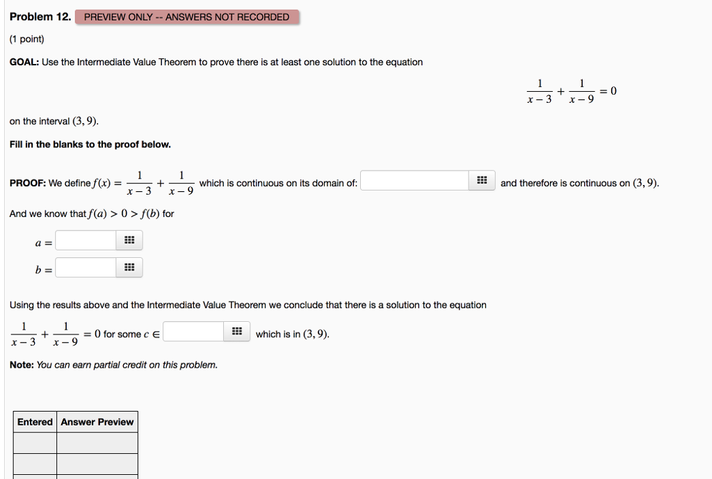 Solved Problem 12. PREVIEW ONLY--ANSWERS NOT RECORDED 1 | Chegg.com
