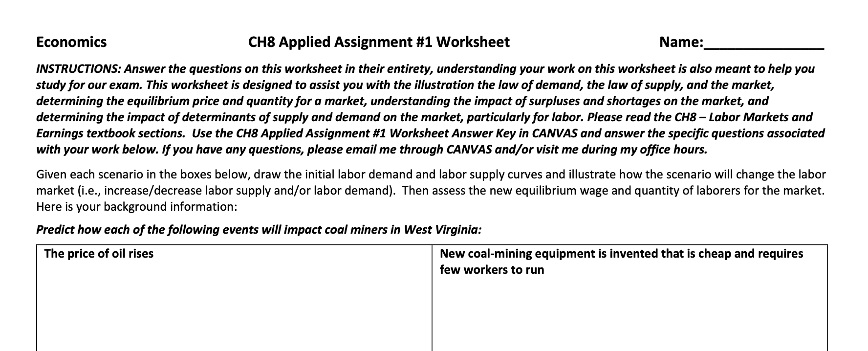 Solved Economics CH8 Applied Assignment #1 Worksheet Name: | Chegg.com