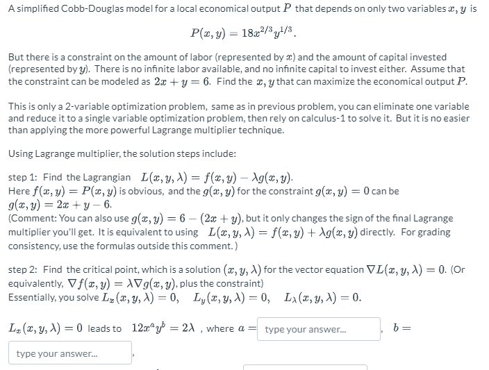 Solved P(x,y)=18x2/3y1/3 But there is a constraint on the | Chegg.com