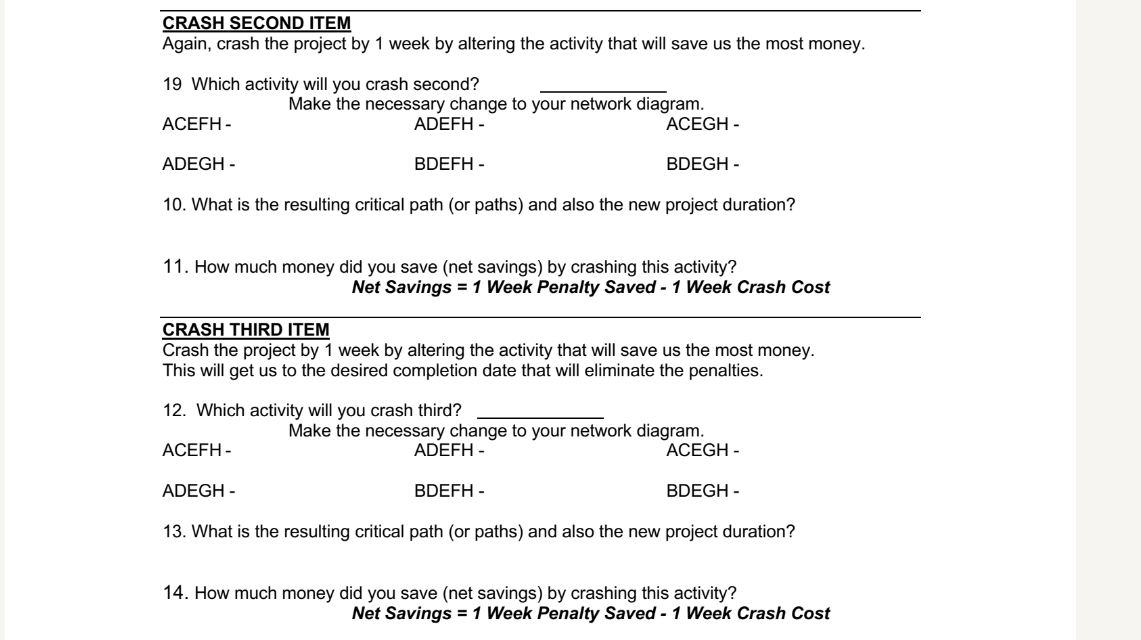 Solved PROJECT MANAGEMENT - Critical Paths and Crashing You | Chegg.com