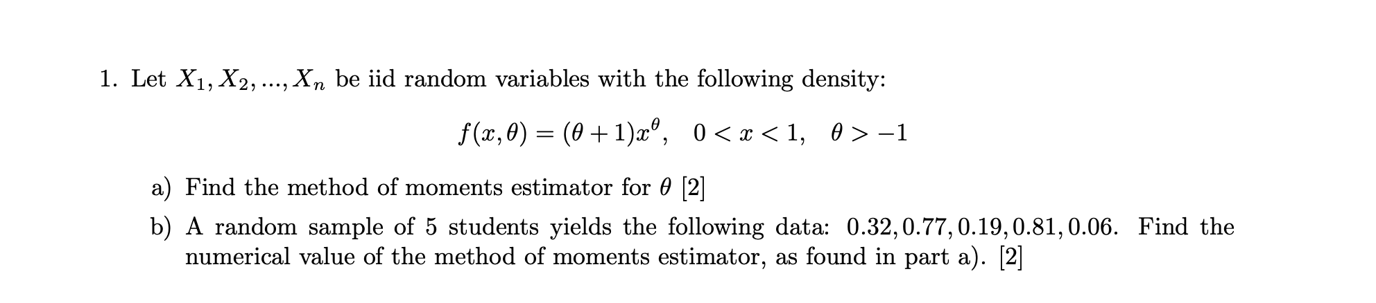 Solved 1. Let X1, X2, ..., Xn be iid random variables with | Chegg.com