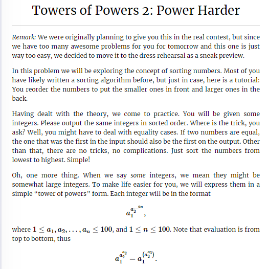 Solved Towers of Powers 2: Power Harder Remark: We were | Chegg.com