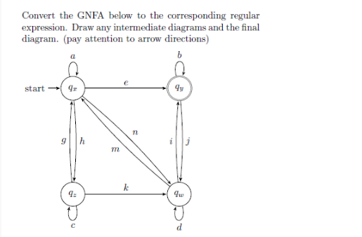 Solved Convert the GNFA below to the corresponding regular | Chegg.com
