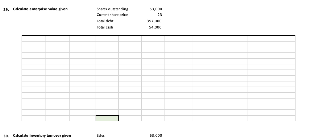 Solved 29. Calculate enterprise value given | Chegg.com
