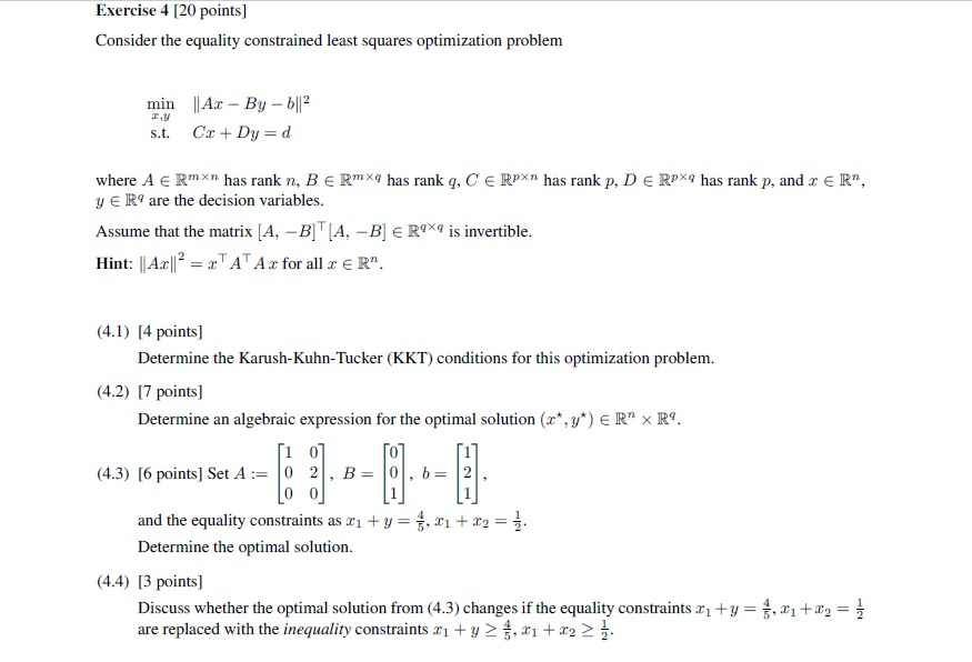 Exercise 4 [20 Points Consider The Equality