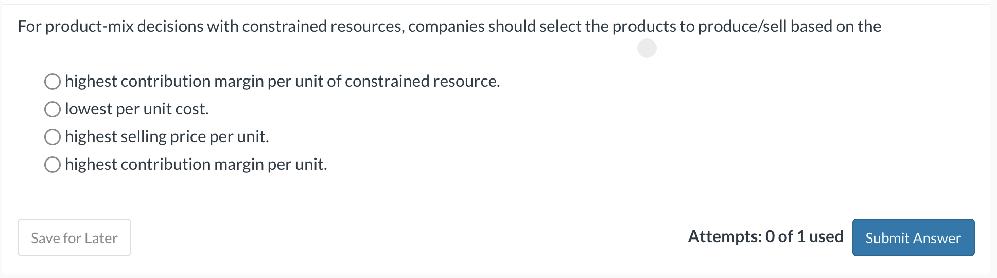 Solved For product-mix decisions with constrained resources, | Chegg.com