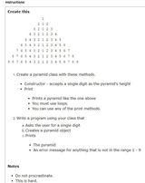 Solved Create a pyramid class with these methods. | Chegg.com