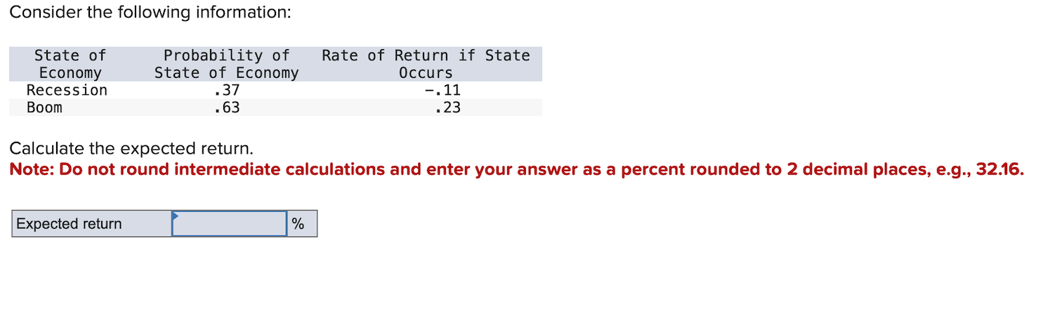 Solved Consider the following information: Calculate the | Chegg.com