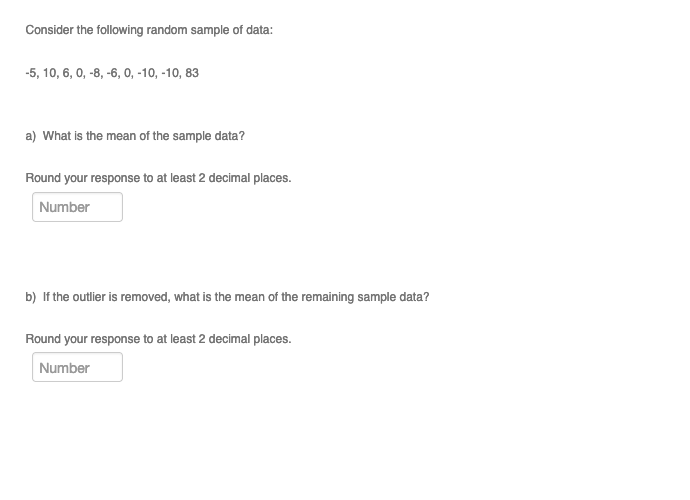 Solved Consider the following random sample of data: -5, | Chegg.com