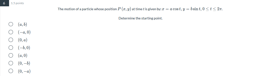 Solved 6 1.5 points The motion of a particle whose position | Chegg.com