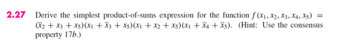 Solved 27 Derive the simplest product-of-sums expression for | Chegg.com