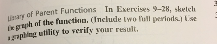 Solved Library of Parent Functions In Exercises 9-28, sketch | Chegg.com