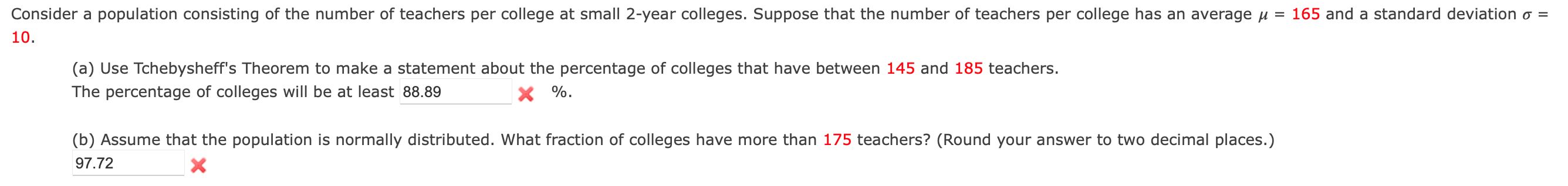 Solved 10. (a) Use Tchebysheff's Theorem to make a statement | Chegg.com