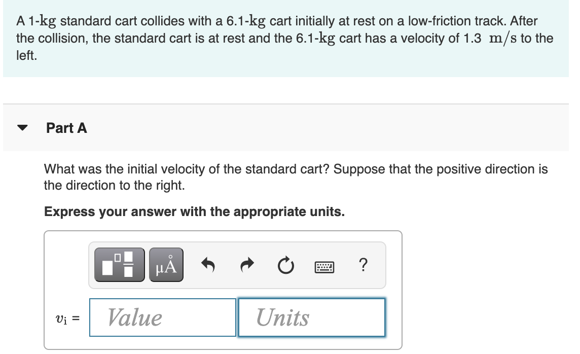 Solved A 1-kg standard cart collides with a 6.1-kg cart | Chegg.com