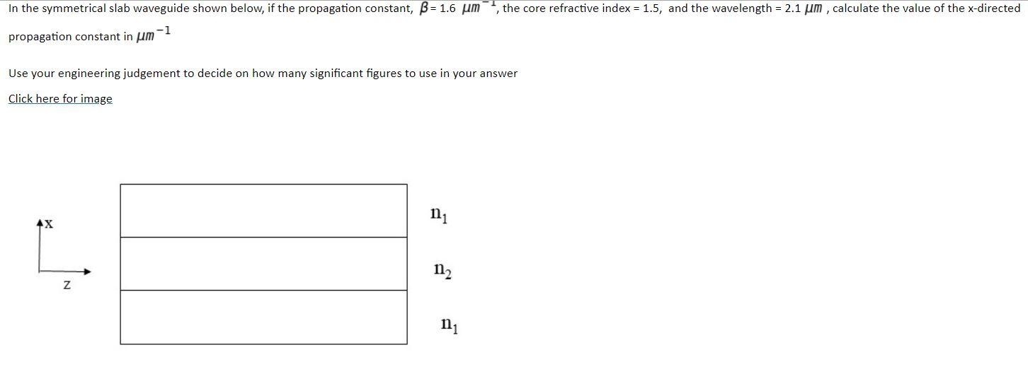 Solved In the symmetrical slab waveguide shown below, if the | Chegg.com