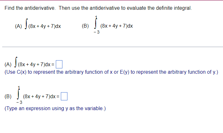 Solved Find the antiderivative. Then use the antiderivative | Chegg.com