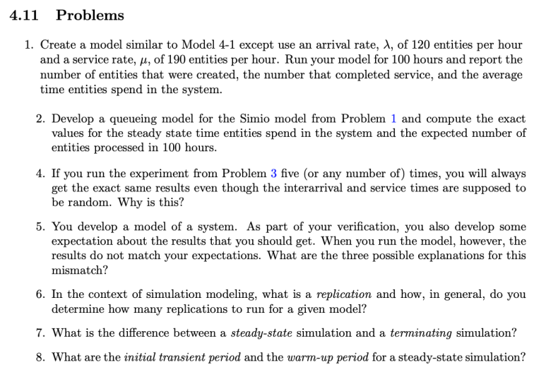 Solved 74 CHAPTER 4. FIRST SIMIO MODELS DefaultEntity | Chegg.com